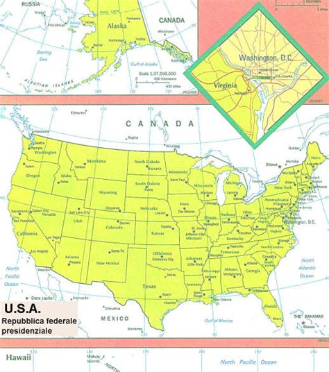 Cartina Geografica Politica Degli Stati Uniti D America U S A