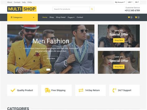 Plantilla HTML CSS Gratuita Multishop Plantillas HTML Gratuitas