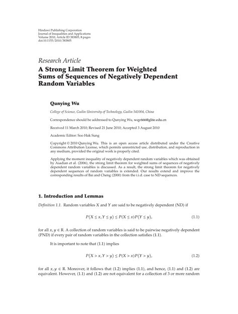 pdf a strong limit theorem for weighted sums of sequences of negatively dependent random variables