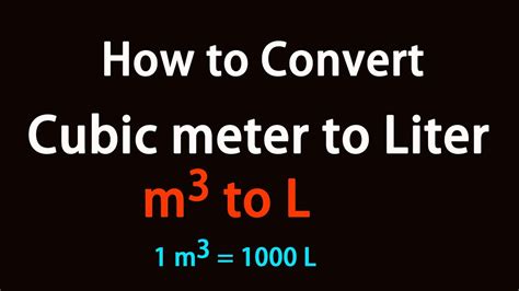 How To Convert Cubic Meter To Liter YouTube