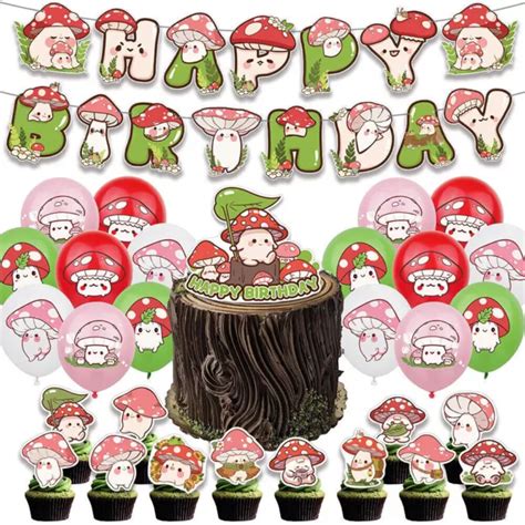 PILZ THEMA KINDER Geburtstag Deko Happy Birthday Party Banner