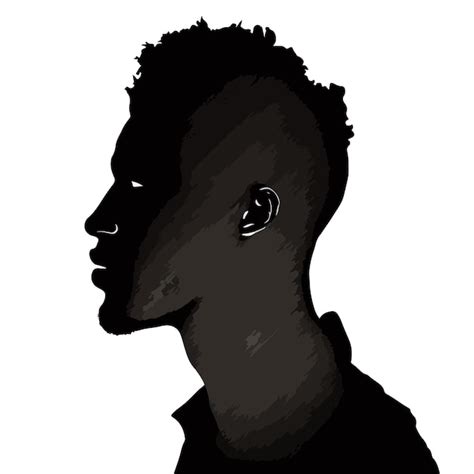 Retrato clásico silueta de hombre negro Vector Premium