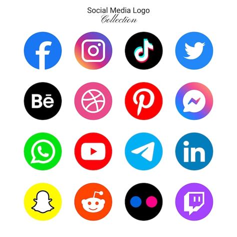 Iconos De Logotipos De Redes Sociales Populares Facebook Instagram