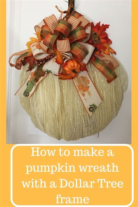 How To Make A Pumpkin With A Dollar Tree Frame And Easy Bow Hard