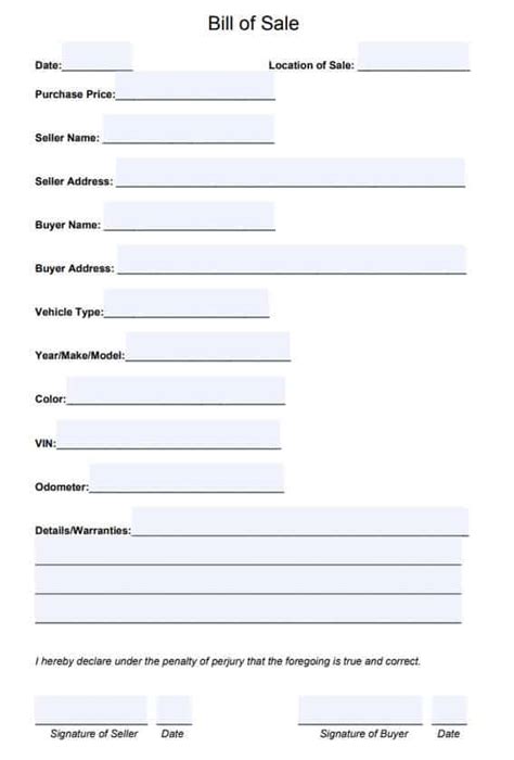 Wa State Dmv Motorcycle Bill Of Sale