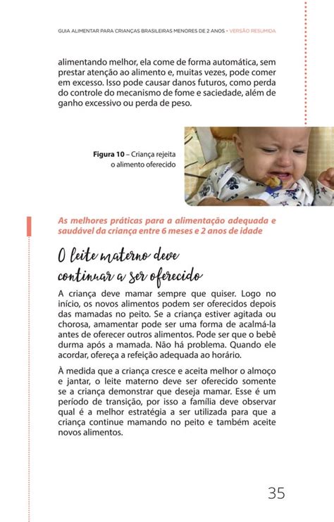 Guia Alimentar para menores de 2 anos versão resumida 2021 PDF