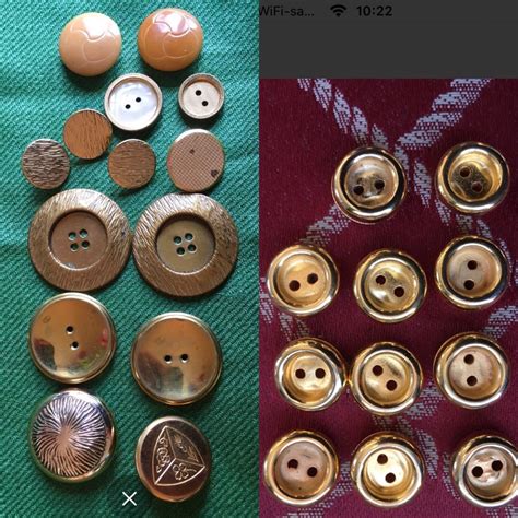Gamla knappar vintage metall guldfärgade 425103930 ᐈ Köp på Tradera