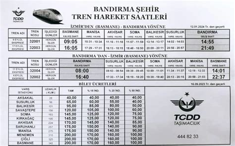 Bandırma Balıkesir İzmir Tren Seferleri ve Fiyatları 2024 Bandirma tr
