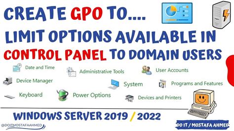 Create A GPO To Show Specific Control Panel Items To Domain Users