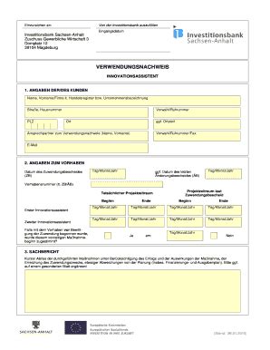 Ausfüllbar Online ib sachsen anhalt Einzureichen an Von der