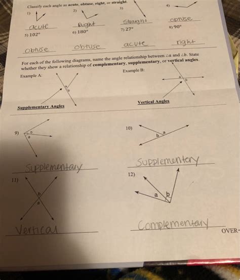 solved classify each angle as acute obtuse right or