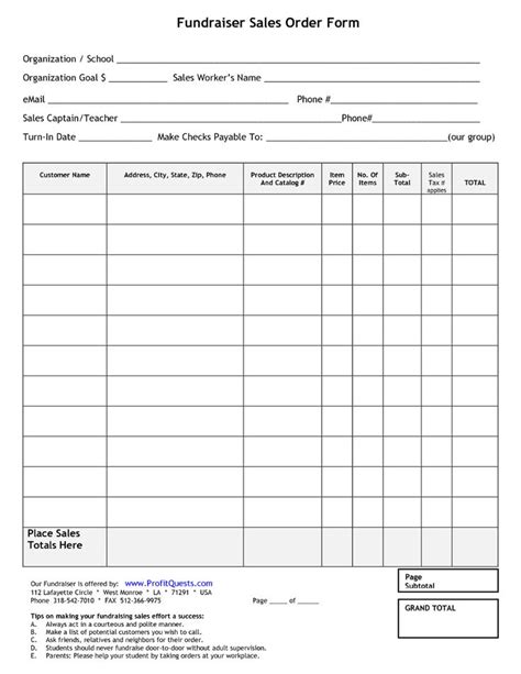Fundraiser Order Form Template Free Excel Templates Excel Templates