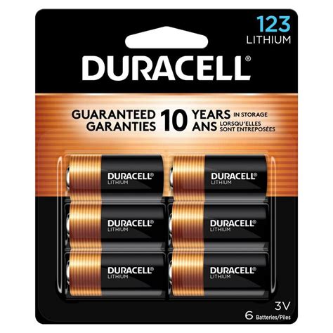 Duracell CR123A 3V Lithium Battery 6 Pack 004133303575 The Home Depot