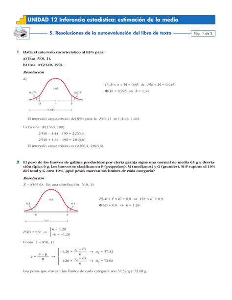 UNIDAD 12 Inferencia estadística estimación de la media