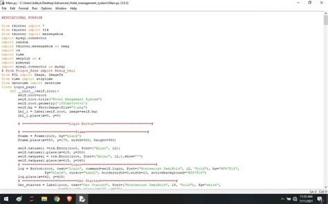 python program to advanced hotel management system using python tkinter kashipara