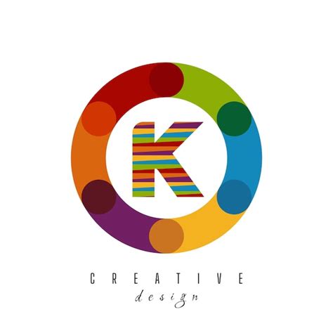 Diseño del logotipo de la letra K Círculo con círculo con un logotipo