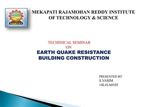 EARTHQUAKE RESISTANT BUILDINGS PPT