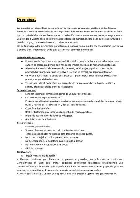 Drenajes Nursing Apuntes Udocz