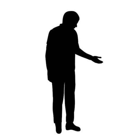 Hombre De Silueta Negra De Fondo Blanco Vector Premium