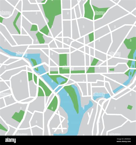 Layered Vector Illustration Map Of Washington DC Stock Vector Image