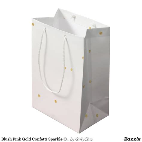 Blush Pink Gold Confetti Sparkle Ombre Medium Gift Bag Zazzle Pink