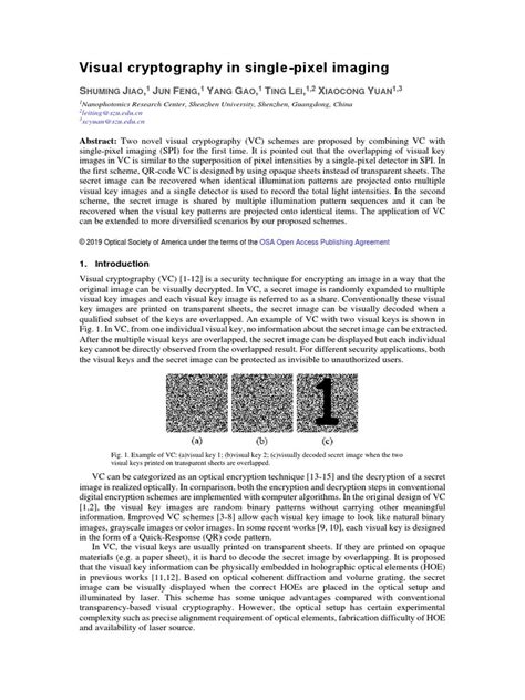 visual cryptography in single pixel imaging s j j f y g t l x y pdf qr code key