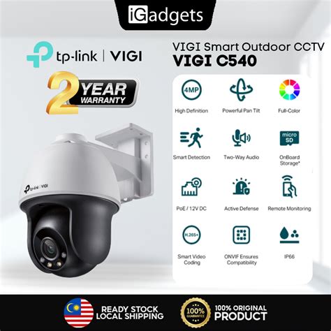 Tp Link Vigi C C W Outdoor Cctv Mp Ai Full Color Pan Tilt Ip