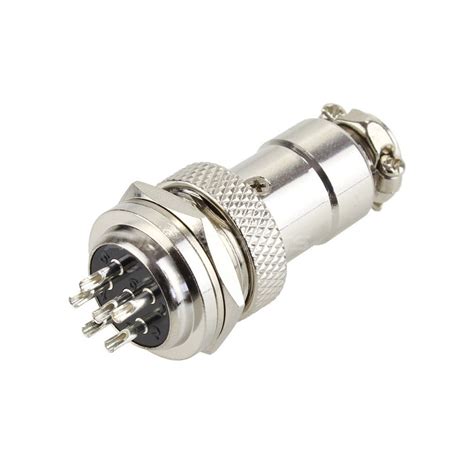 Connecteur aviation GX16 verrouillable 6 pôles plaqué Argent 300V 5A