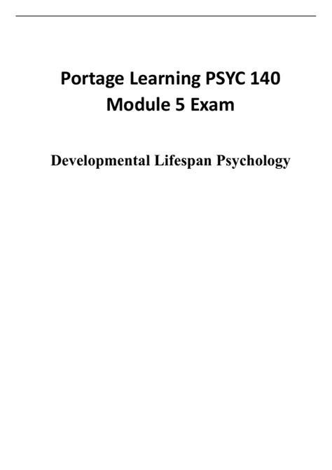 BUNDLE For Portage Learning PSYC 140 PSYC140 ALL MODULES Module 1 2