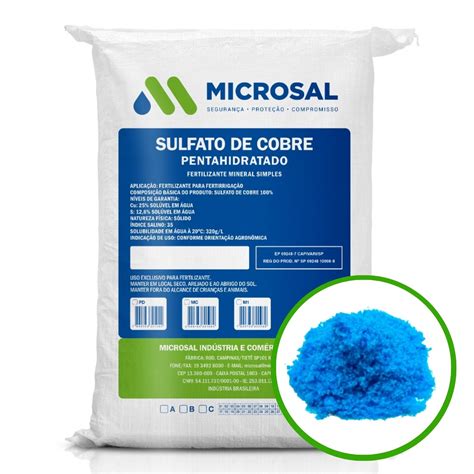 Sulfato De Cobre Mo Do Pentahidratado Pureza Microsal Kg