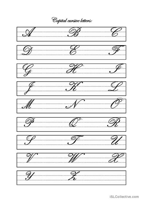 Capital Cursive Letters English ESL Worksheets Pdf Doc Worksheets