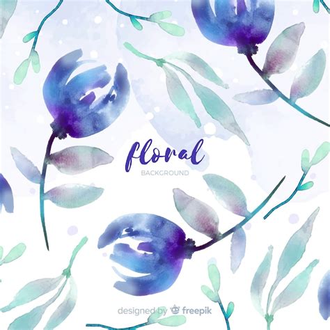 Fundo floral aquarela Vetor Grátis