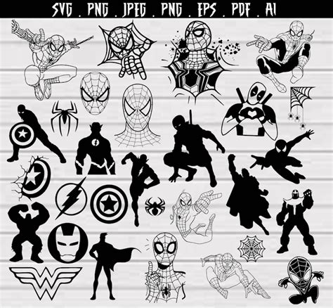 Super Hero SVG Bundle Superhero Svg Spiderman Png Bundle Spider Svg