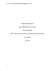 Educ Written Assignment Unit Docx Running Head Educ