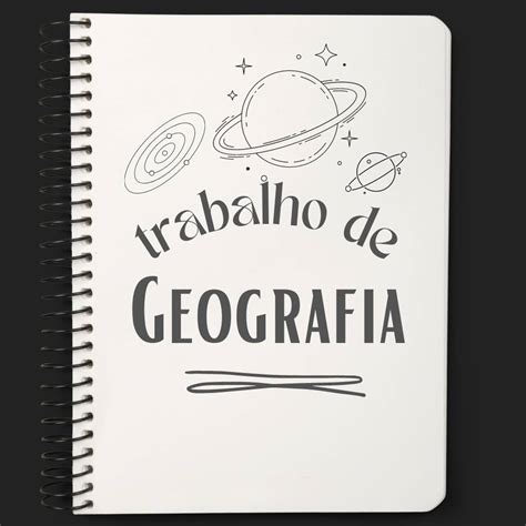 Capa De Trabalho Escolar De Geografia LIBRAIN