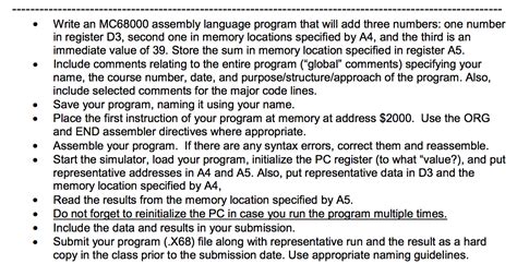 Write An Mc Assembly Language Program That Will Chegg