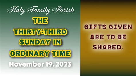 Rd Sunday In Ordinary Time Youtube