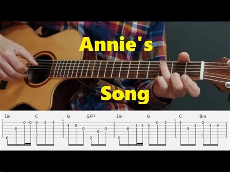 Annie S Song John Denver Fingerstyle Guitar Tutorial Tabs And