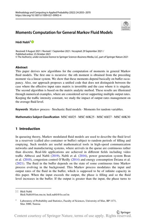 moments computation for general markov fluid models request pdf