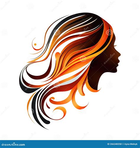 Colorful Woman Face Silhouette With Waves For Cosmetics Beauty Salon