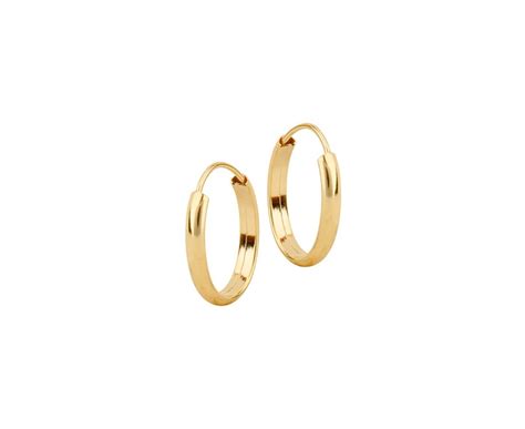 Brinco De Ouro 18k Argola Achatada M FÁBRICA DO OURO ATACADO