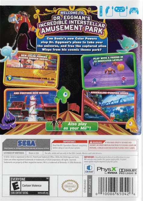 Sonic Colors Cover Or Packaging Material Mobygames