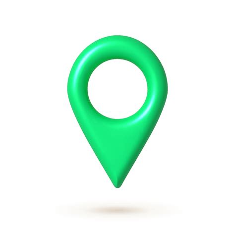 Green 3d Map Geo Pin Icon Web Location Pointer 3d Realistic Vector
