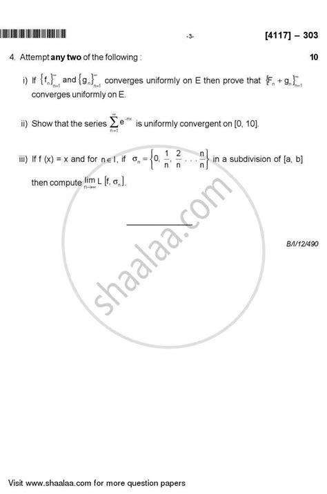 Problem Set B Sc Mathematics Semester Tybsc Question
