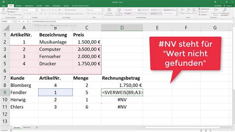 Excel Sverweis Und Wverweis Funktion Einfach Erkl Rt Beispiel
