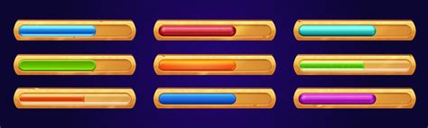 Game Progress Bars Cartoon Vector Ui Elements Set 16263243 Vector Art