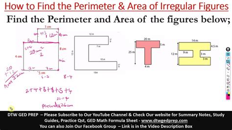 GED Math How To Find The Perimeter And Area Of Irregular Figures