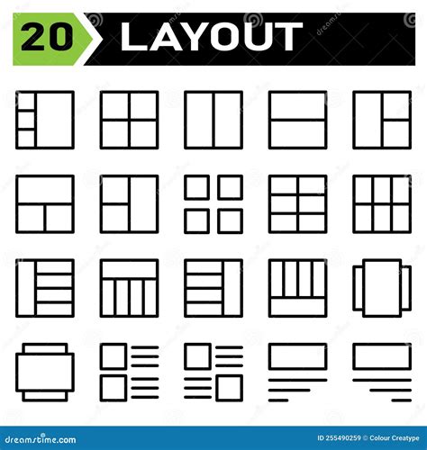 layout icon set include layout grid dashboard interface user interface align template