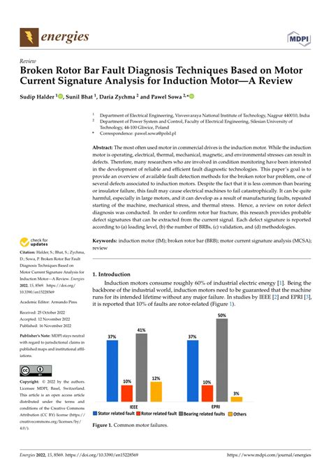 pdf broken rotor bar fault diagnosis techniques based on motor current signature analysis for