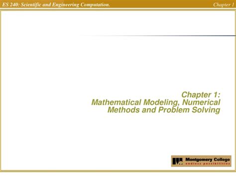 ppt chapter 1 mathematical modeling numerical methods and problem solving powerpoint